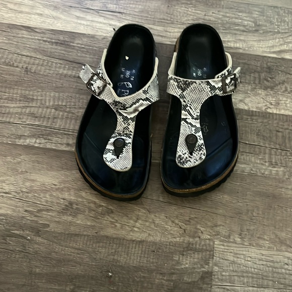 Papillio | Shoes | Birkenstock Papillio Black And Snake Print Sandals ...